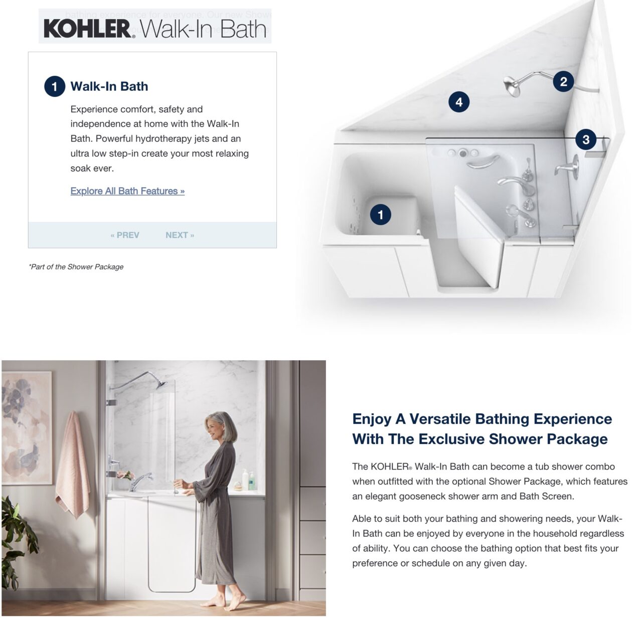 Kohler Walk-in Bath Reviews: (Compare Cost with Shower Combo)