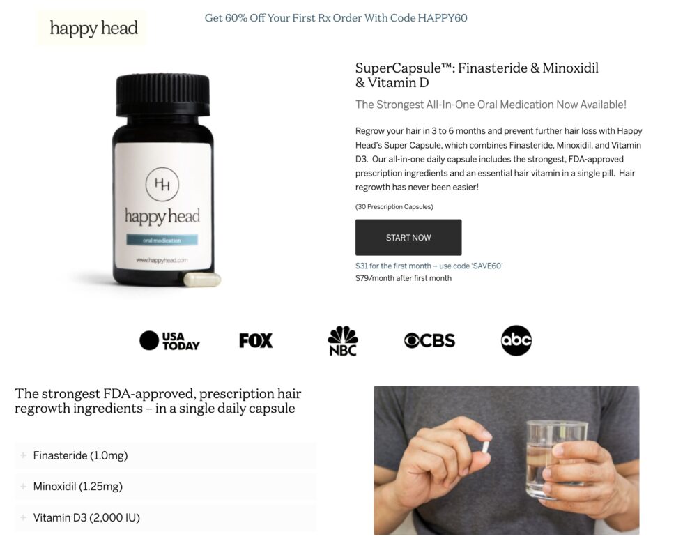 Happy Head vs. Hims vs. Keeps to Regrow Hair & Stop Hair Loss